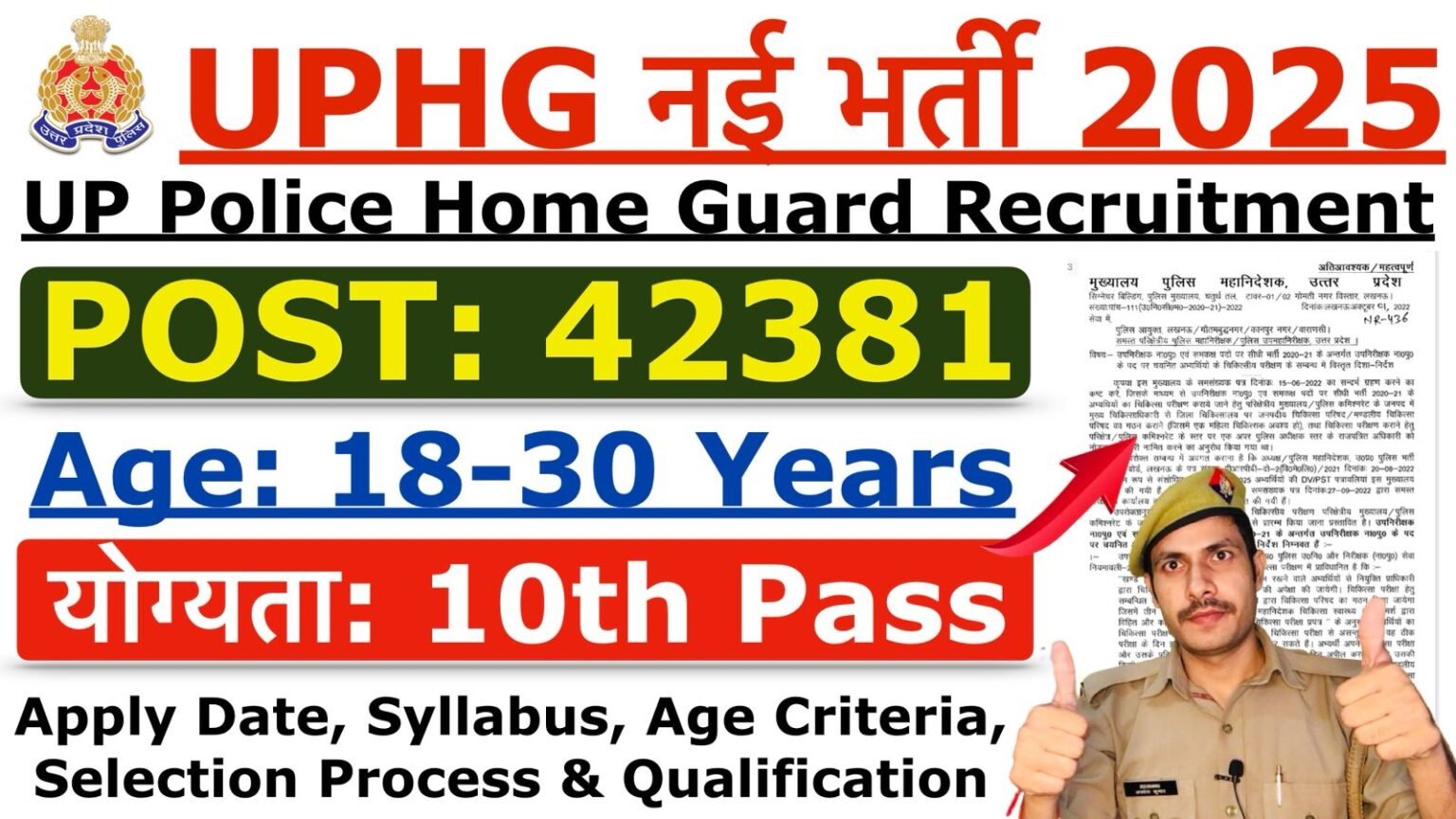 UP Police Home Guard Recruitment 2025 – Notification, Eligibility, Exam ...