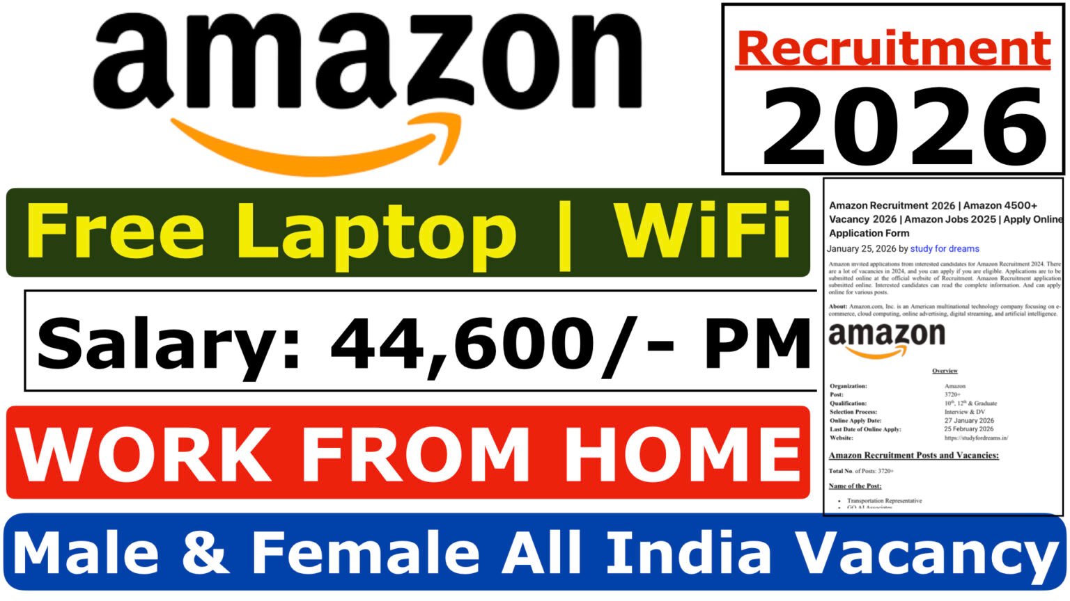 Amazon Recruitment 2026 | Amazon 5000+ Vacancy 2026